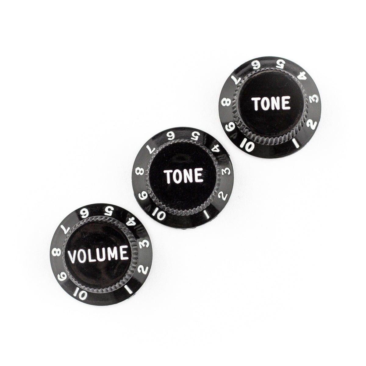 Fender Stratocaster Control Knobs Set, Black - Strings Direct