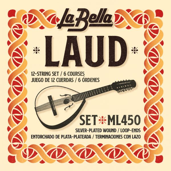 La Bella ML450 Laud Cittern 12-String Set, Loop End - Strings Direct
