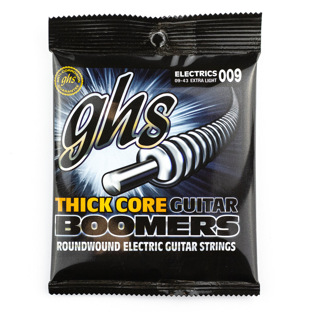 GHS Thick Core Boomers Nickel-Plated Steel 9-43 Electric Guitar String ...
