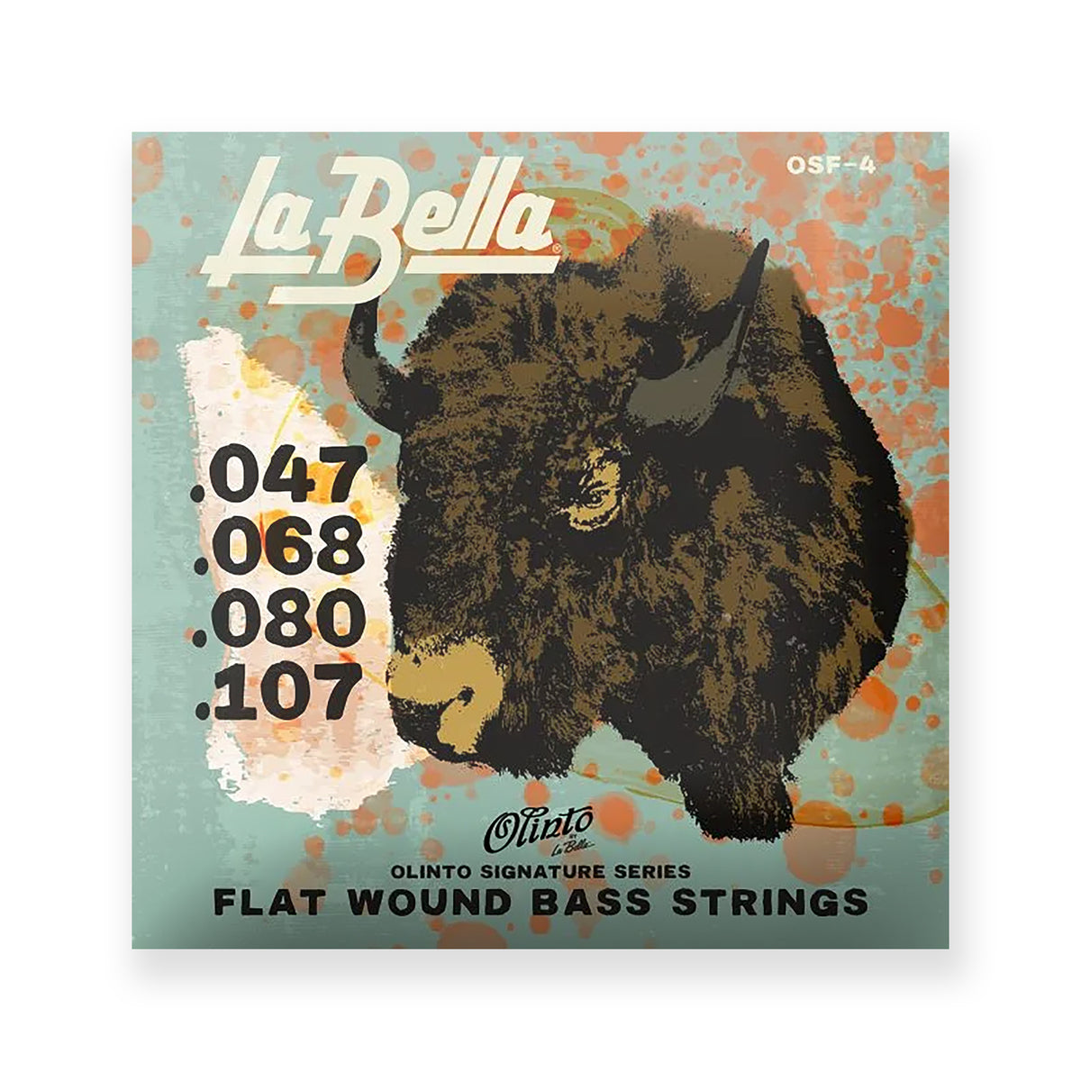 La Bella Olinto Signature Stainless Steel Flat Wound 47-107 Bass Guitar ...