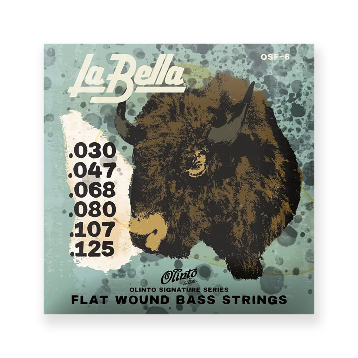 La Bella Olinto 6-String Signature Stainless Steel Flat Wound 30-125 ...