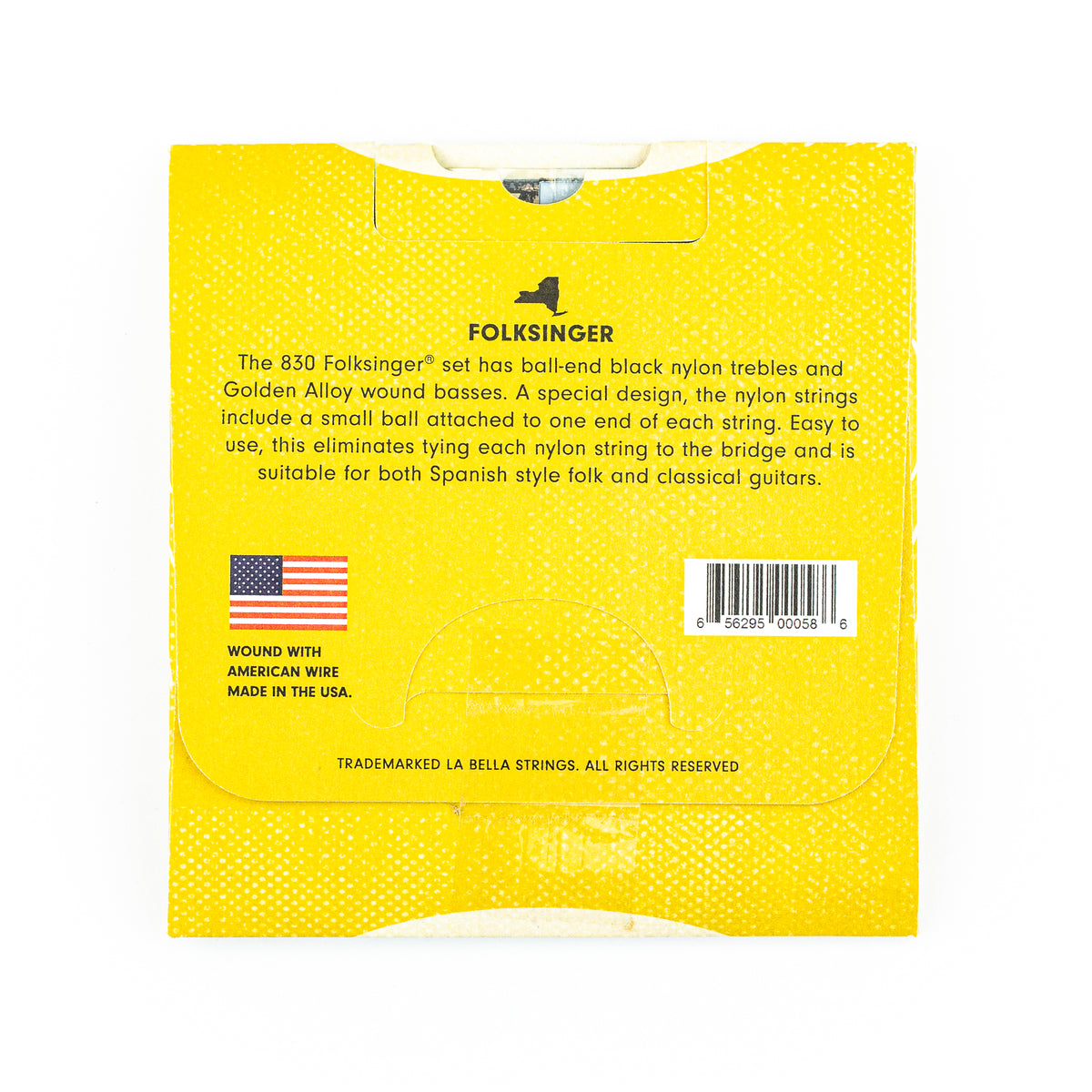 La Bella Folk Singer Golden Alloy & Black Nylon Acoustic Guitar String ...