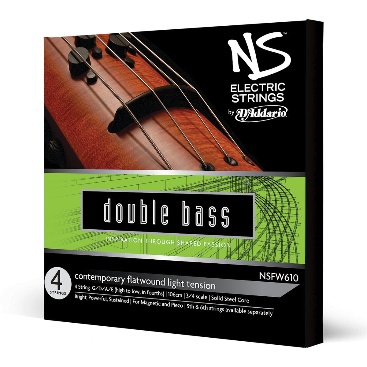 D'Addario NS Contemporary Double Bass Strings, 3/4 Scale | NSFW610 ...