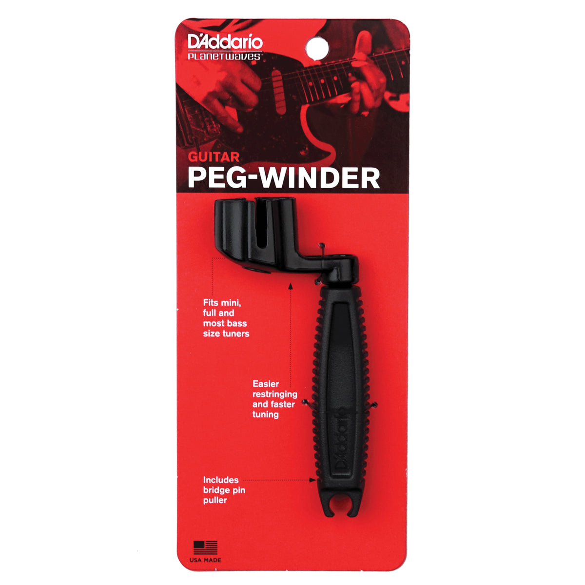 D'Addario Guitar Strings Peg Winder Tool | PWPW1 - Strings Direct