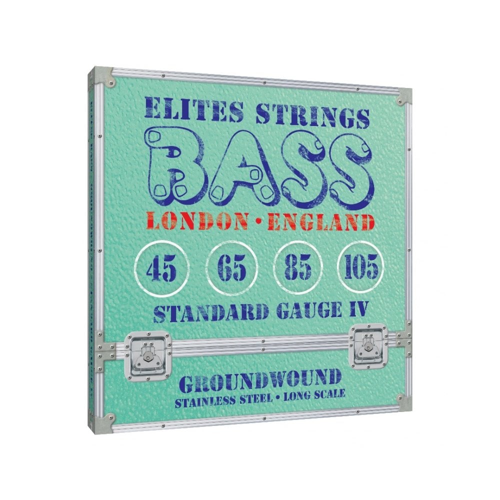 Elites Groundwound Stainless Steel 45-105 Bass Guitar Strings, Long Sc ...