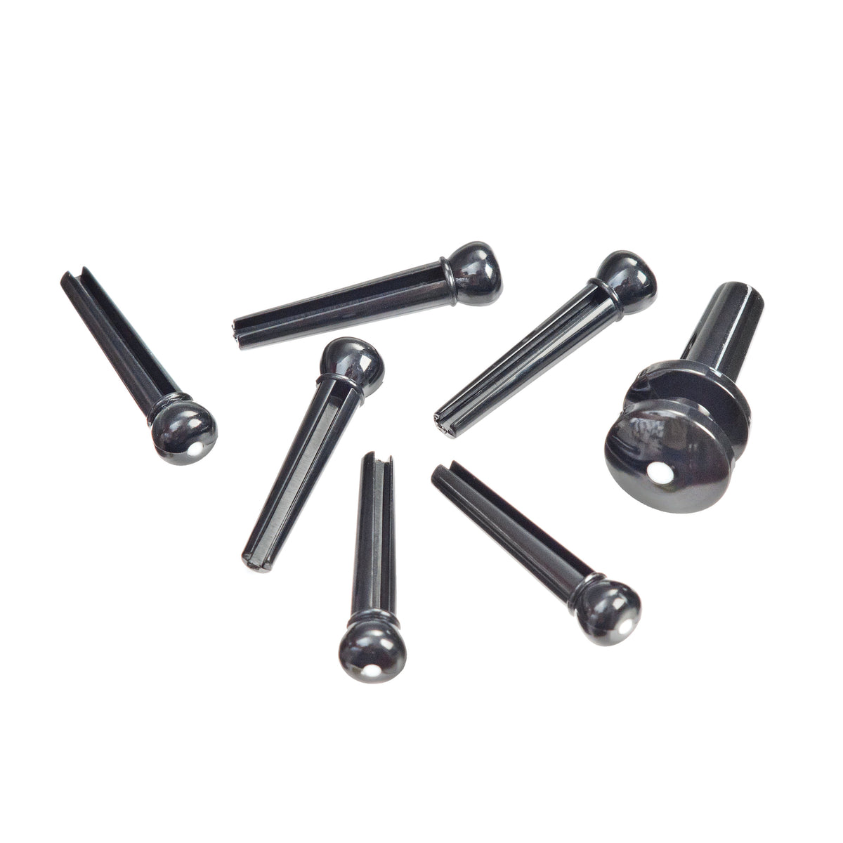 D'Addario Acoustic Guitar Bridge Pin Set, Black w/ White Inlay ...
