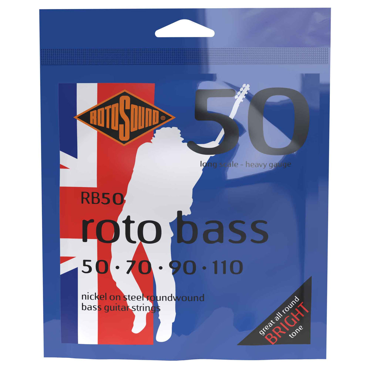 Rotosound ROTO BASS Nickel Round Wound 50-110 Bass Guitar Strings, Lon ...